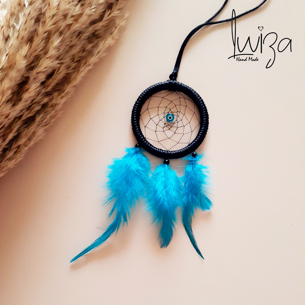 Dreamcatcher Noir et bleu ciel - Lwiza Hand Made