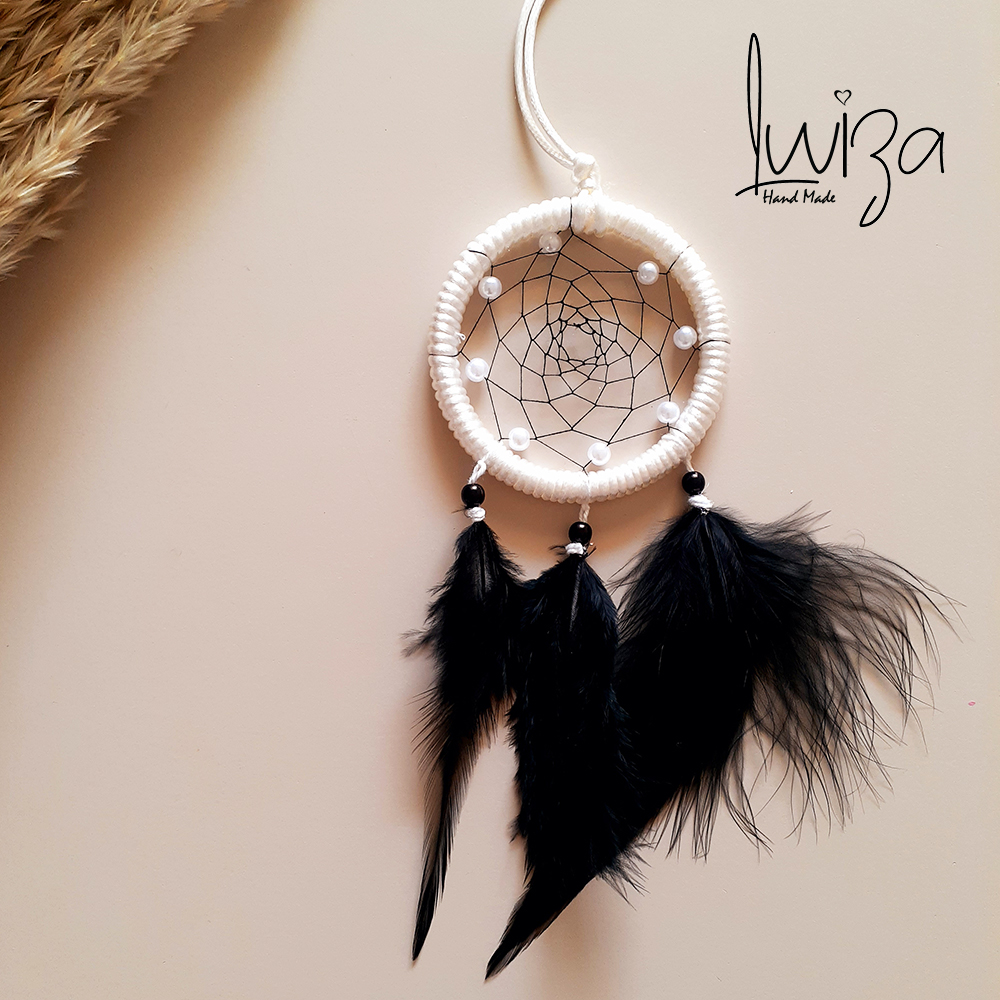 Dreamcatcher avec plume noir - Lwiza Hand Made