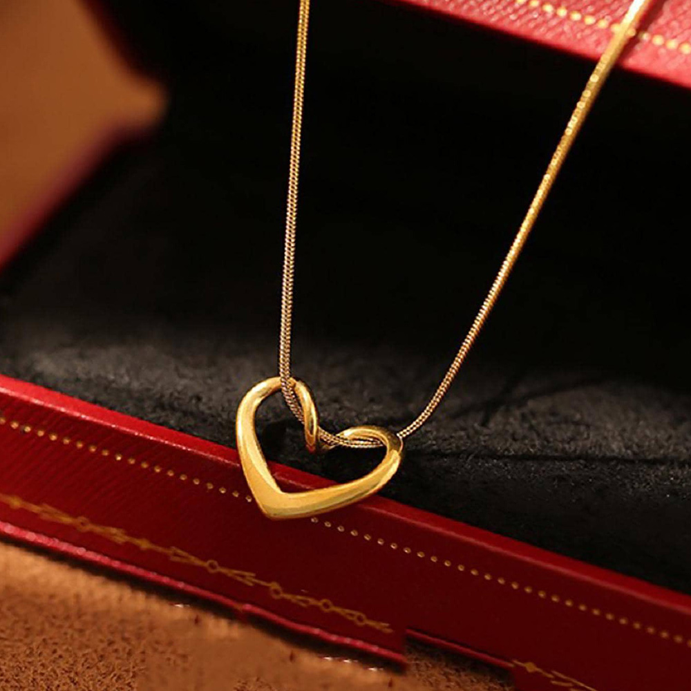 Collier En Acier Inoxydable – Pendentif coeur - Lwiza Hand Made