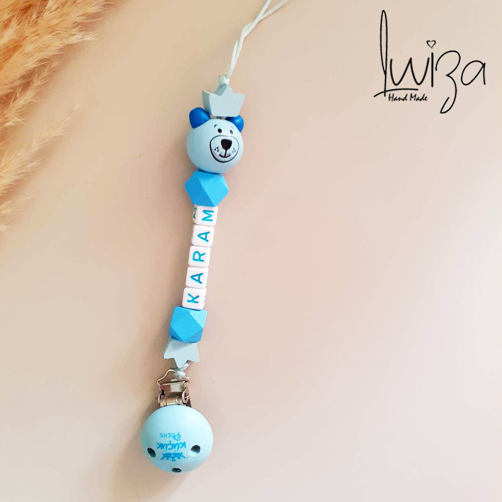 Attache Tétine Personnalisée, Accroche sucette - Lwiza Hand Made