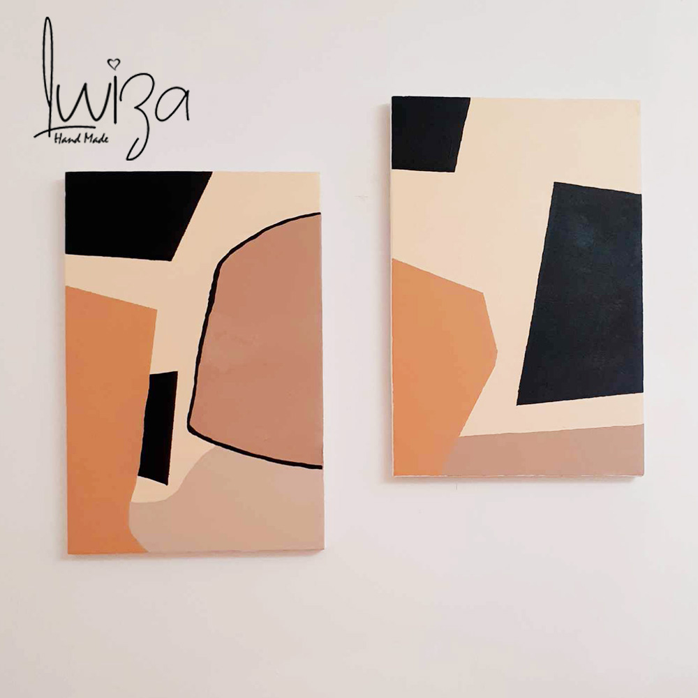Deux Tableaux Minimalistes - Lwiza Hand Made